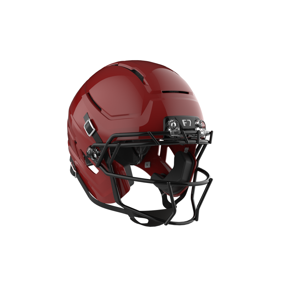 Schutt F7 AiR Football Helmet w/ attached carbon steel guard and std h ...